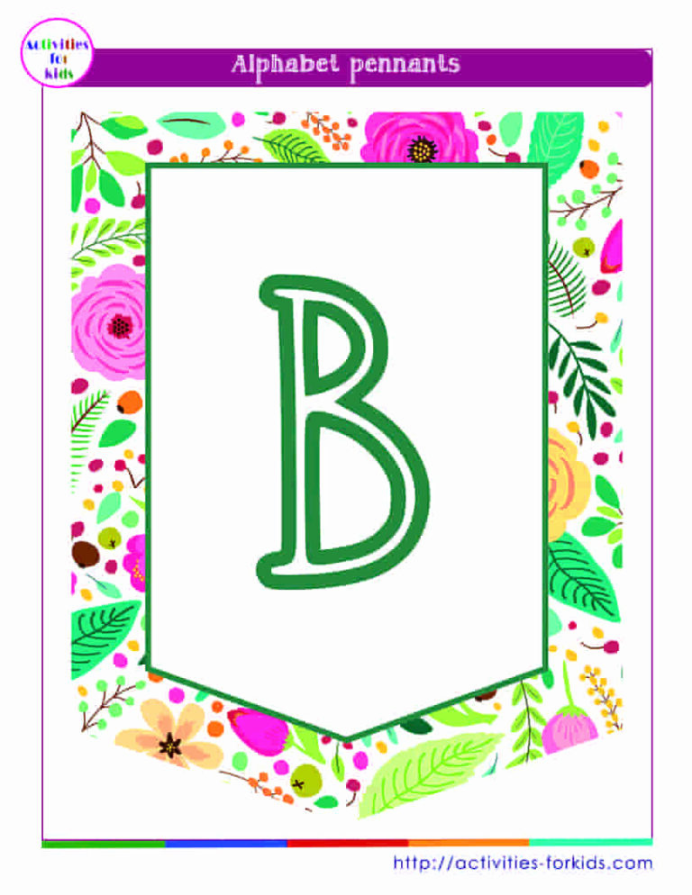 Alphabet pennant printable banner