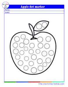 Apple dot marker kindergarten free printable