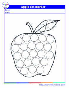 Apple dot marker kindergarten free printable