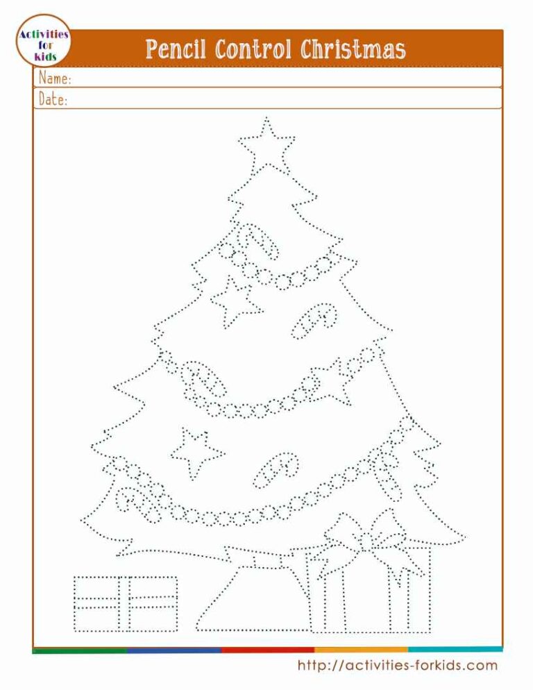Free Printable Christmas Pencil Control Sheets