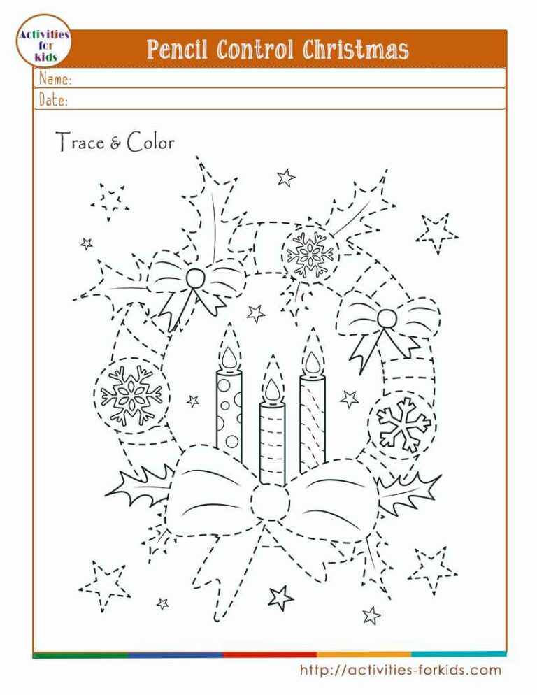 Free Printable Christmas Pencil Control Sheets