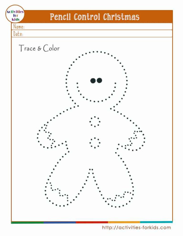Free Printable Christmas Pencil Control Sheets