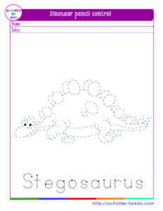 Dinosaur pencil control printable pdf free