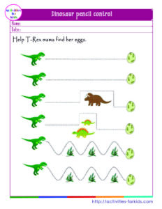 Dinosaur pencil control printable pdf free