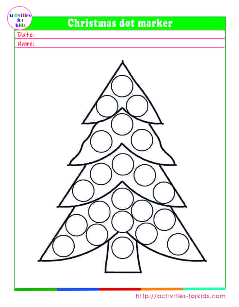 Christmas dot marker worksheets pdf free