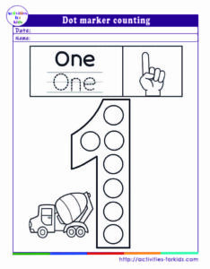 Dot marker counting worksheets for kindergarten