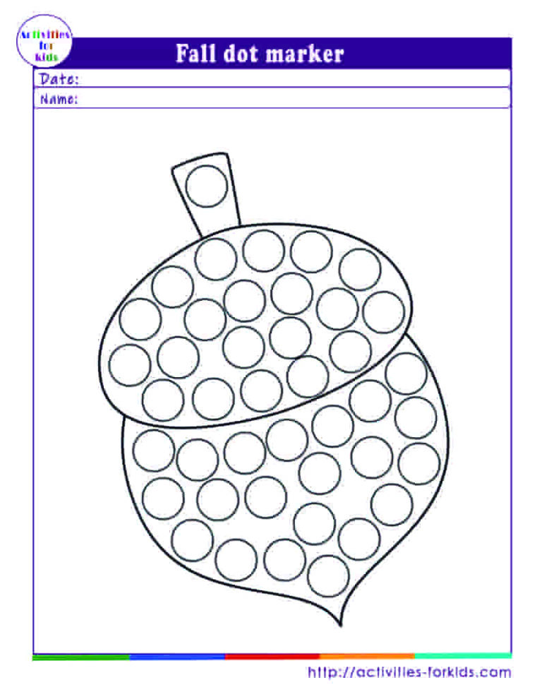 Dot marker worksheets fall pdf free