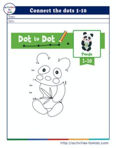 Dot to dot numbers 1-10 worksheets free printable