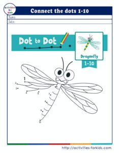 Dot to dot numbers 1-10 worksheets free printable