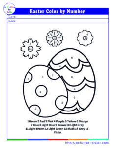 Easter color by number free printables