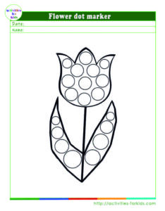 Flower dot marker activity sheets printable