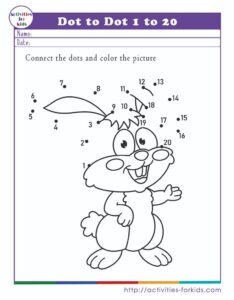 Free printable dot to dot worksheets 1-20 pdf