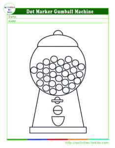 Gumball machine dot marker worksheet printable