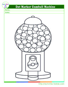 Gumball machine dot marker worksheet printable