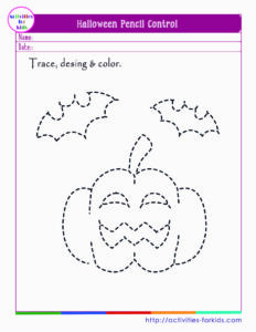 Free Halloween Pencil Control Tracing Printables PDF