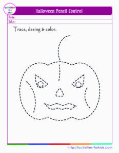 Free Halloween Pencil Control Tracing Printables PDF