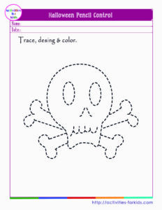 Free Halloween Pencil Control Tracing Printables PDF