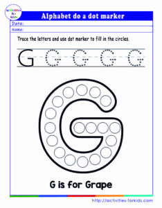 Alphabet do a dot marker worksheets free printable