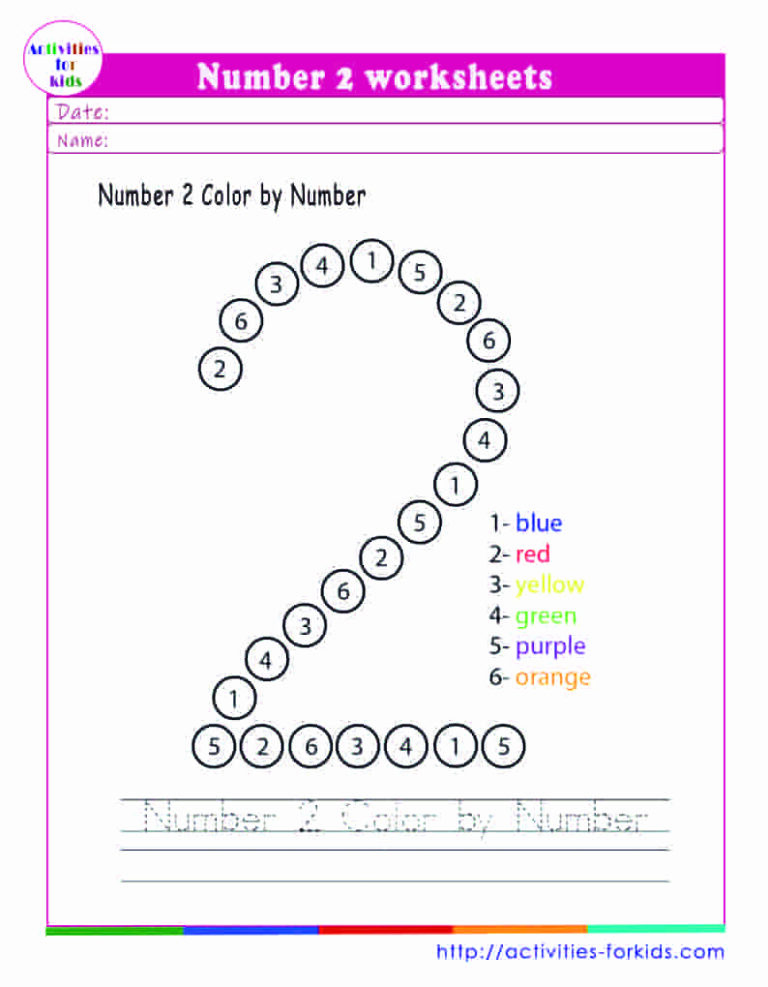 Number 2 worksheets free printable