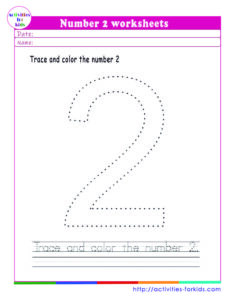 Number 2 worksheets free printable