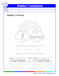 Number 7 worksheets free printable