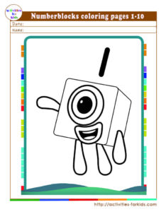 Numberblocks coloring pages 1-10 free printable