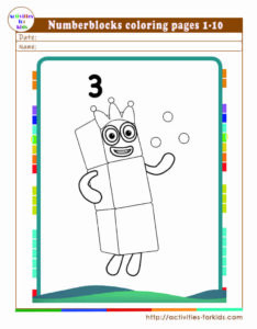 Numberblocks coloring pages 1-10 free printable