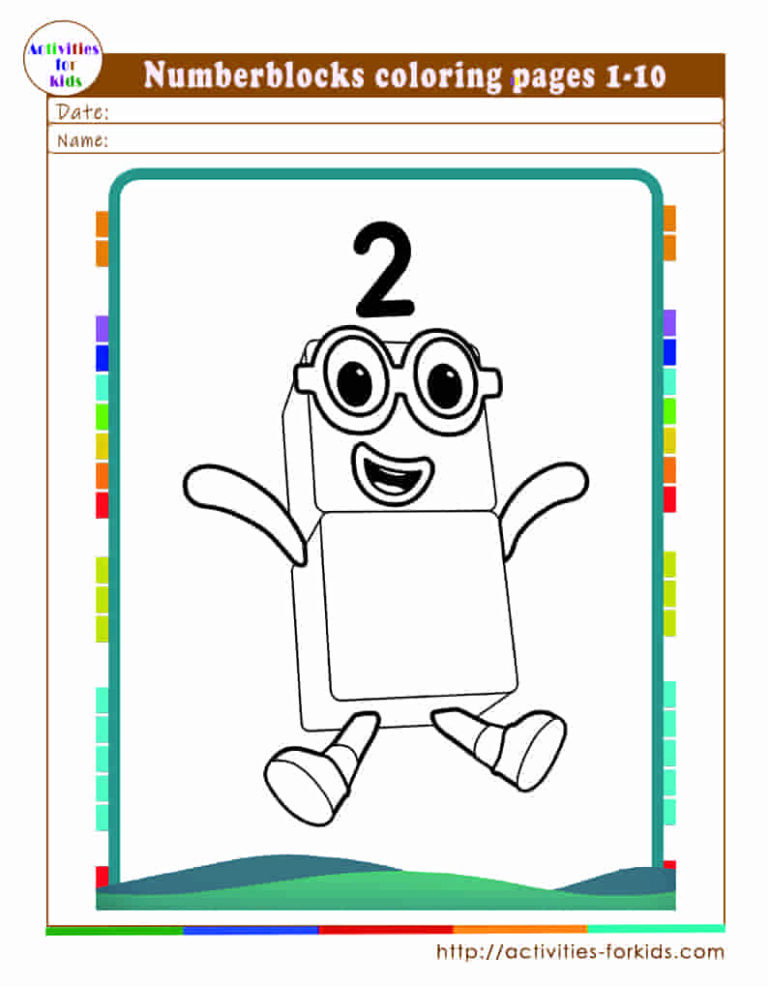 Numberblocks coloring pages 1-10 free printable