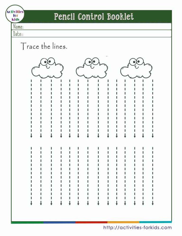 Pencil Control Booklet Printable PDF Free Download