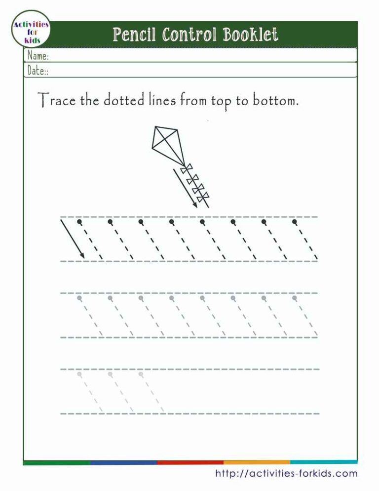 Pencil Control Booklet Printable PDF Free Download