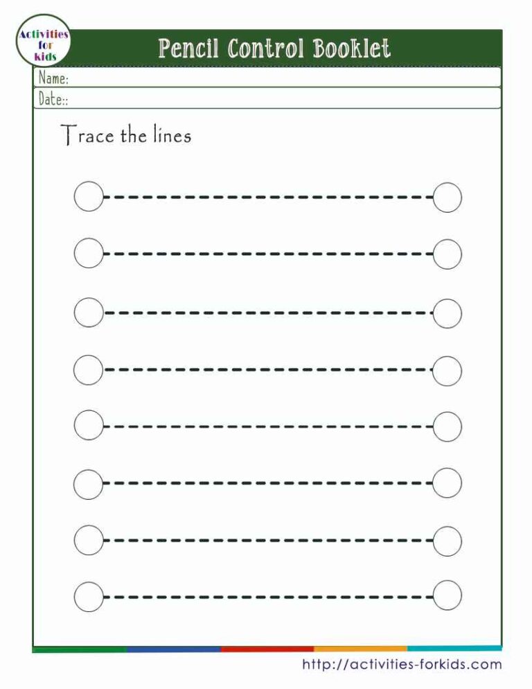 Pencil Control Booklet Printable PDF Free Download