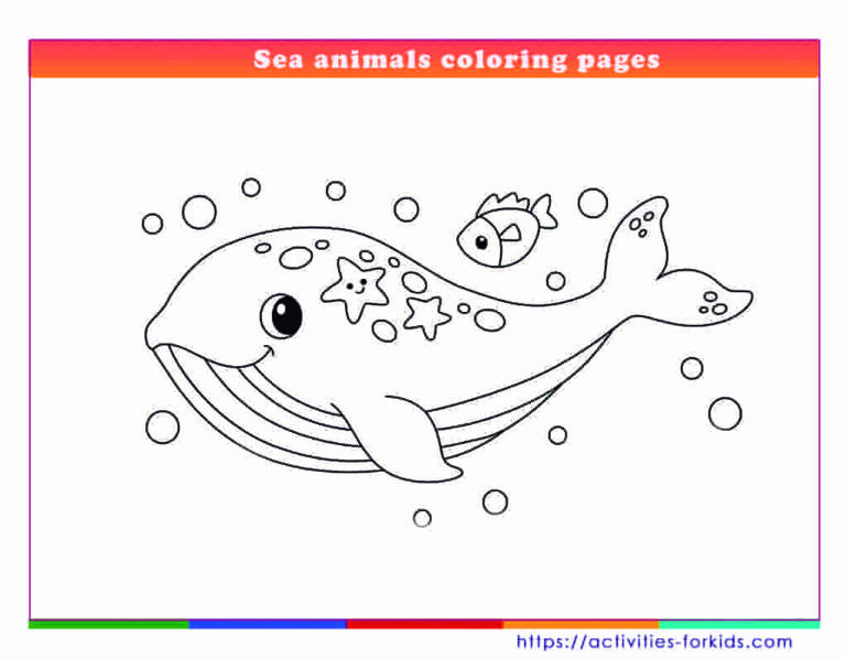 Sea animals coloring pages pdf printable free
