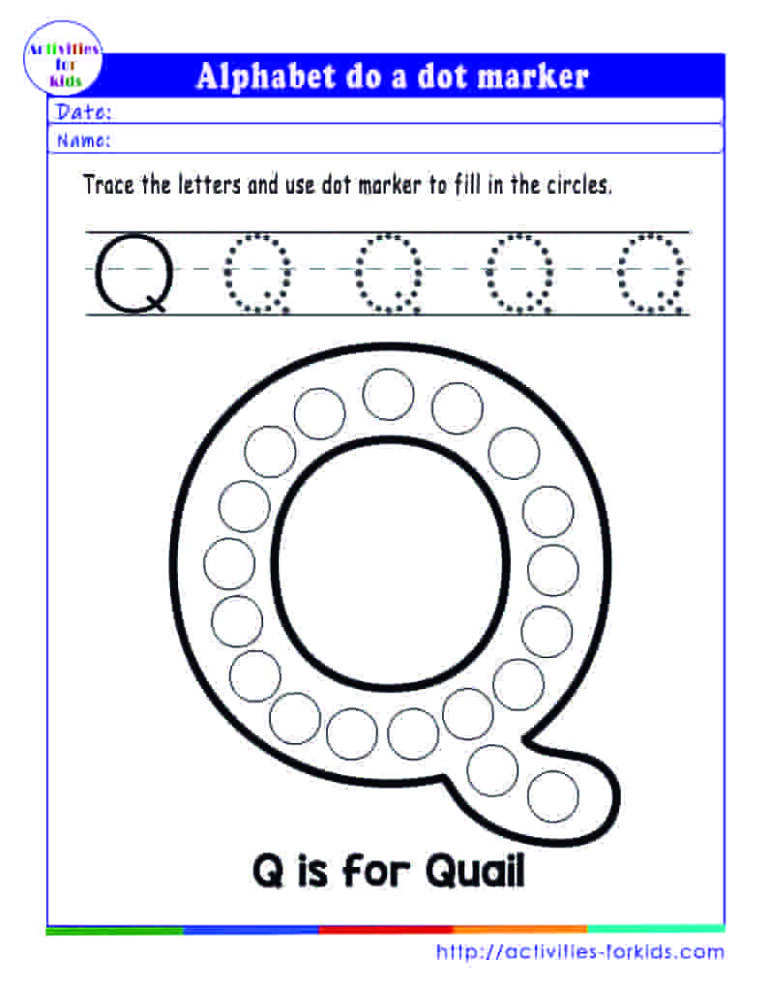 Alphabet do a dot marker worksheets free printable