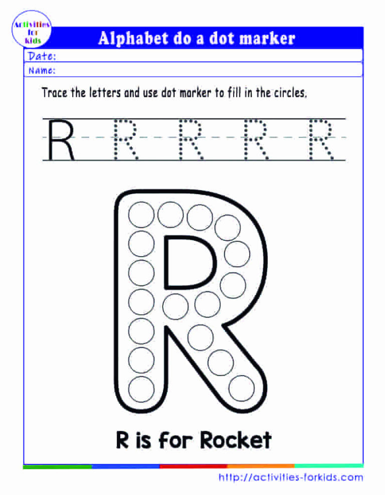 Alphabet do a dot marker worksheets free printable