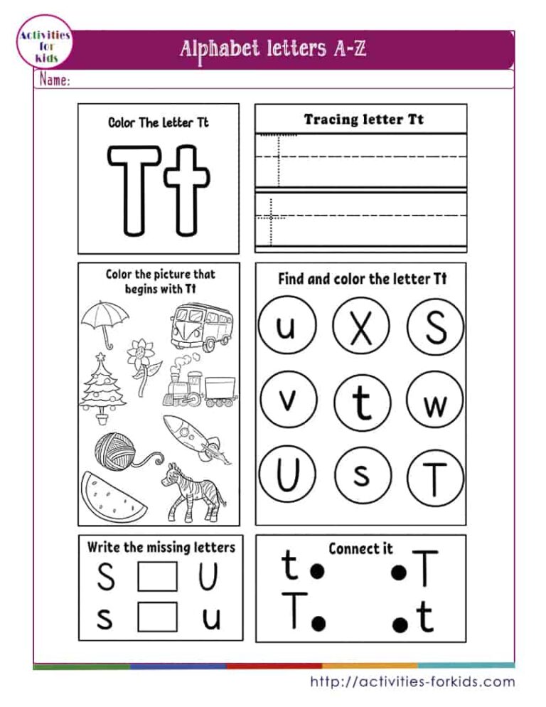 Free Alphabet and Letter Worksheets to Print for Kids