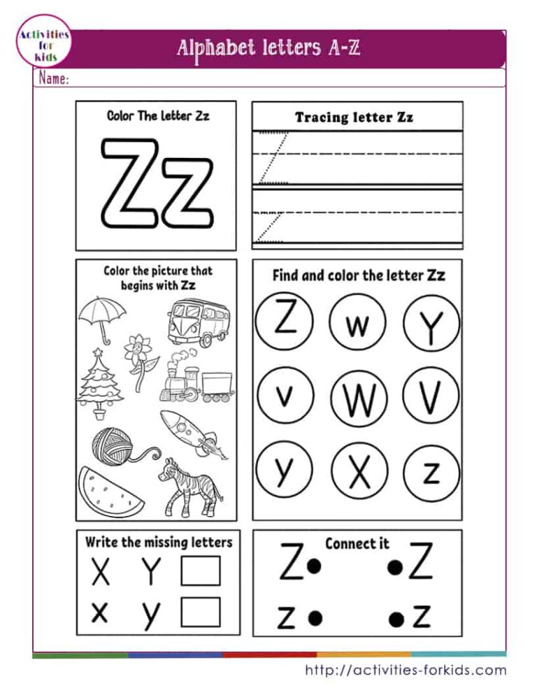 Free Alphabet and Letter Worksheets to Print for Kids